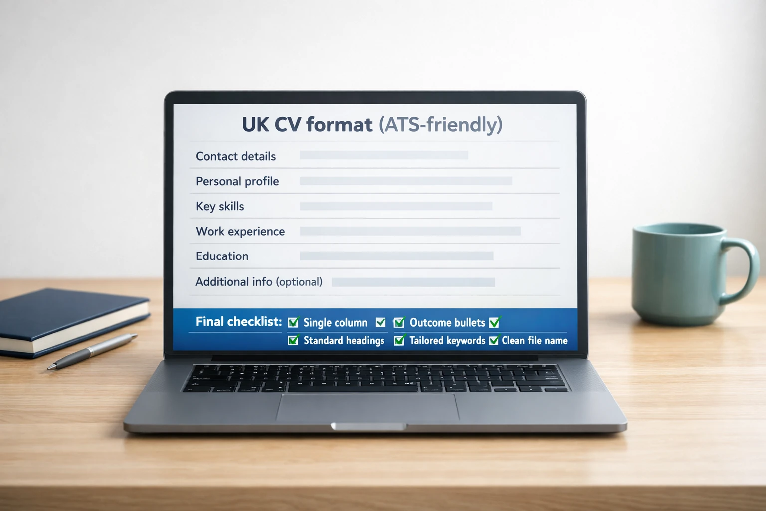 UK CV format: ATS-friendly template & checklist